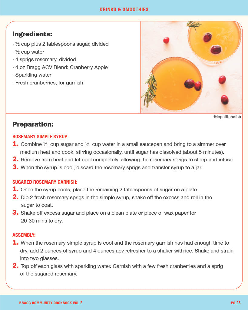 Bragg Community Cookbook Featuring Real Fan Recipes