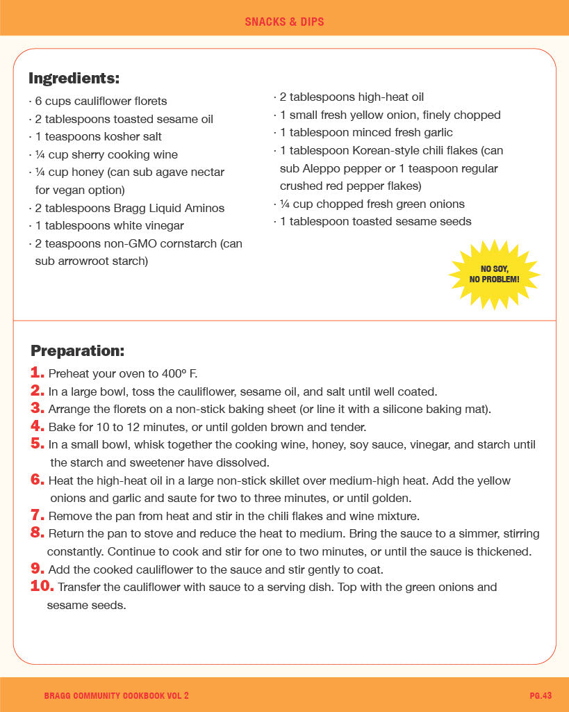 Bragg Community Cookbook Featuring Real Fan Recipes